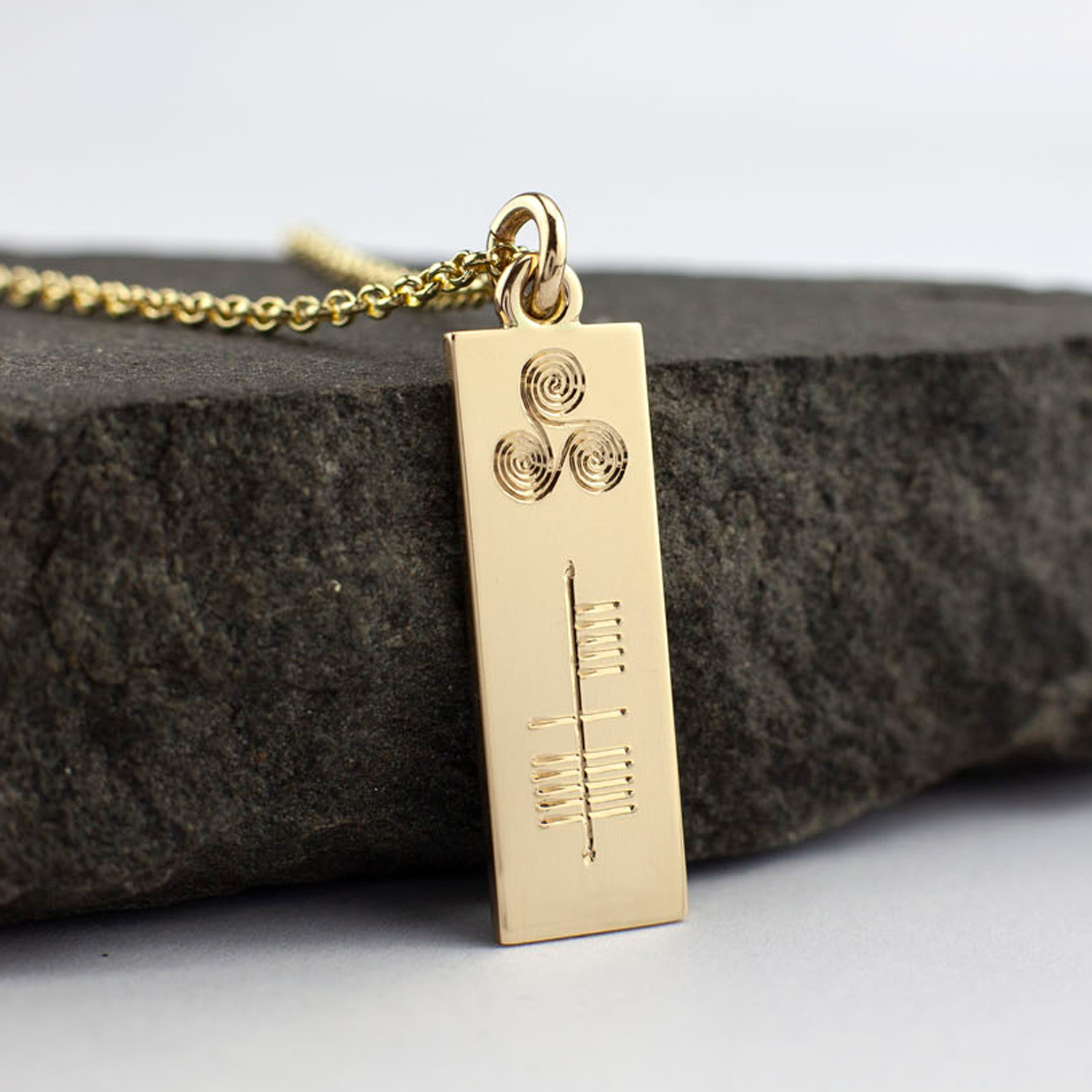Gold Ogham Ingot with your own Ogham Inscription, Made in Ireland